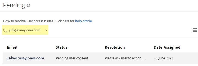 Users provisioned in the Admin Console that have errors enabling